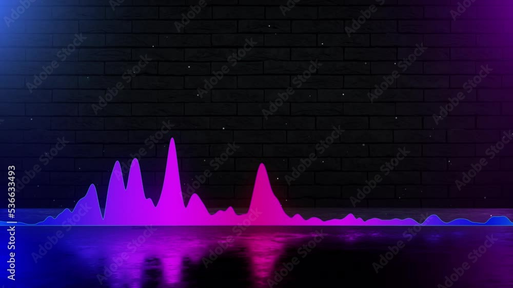 Neon spectrum in different colors. Sound graphic animation. Glowing ...
