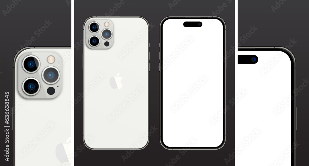 Iphone 14 pro mockup. Iphone 14 realistic vector. Smartphone mockup ...