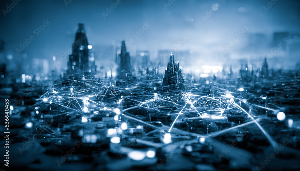 The concept of a high-speed internet connection visualized as cables ...