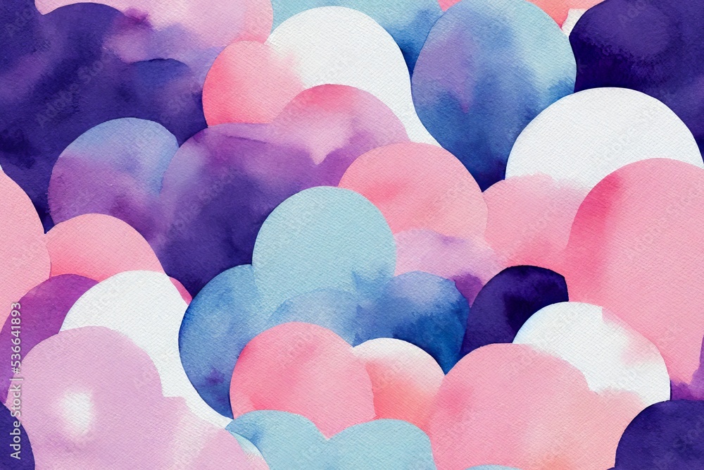 Watercolor seamless pattern with pastel color dots. Isolated on white ...