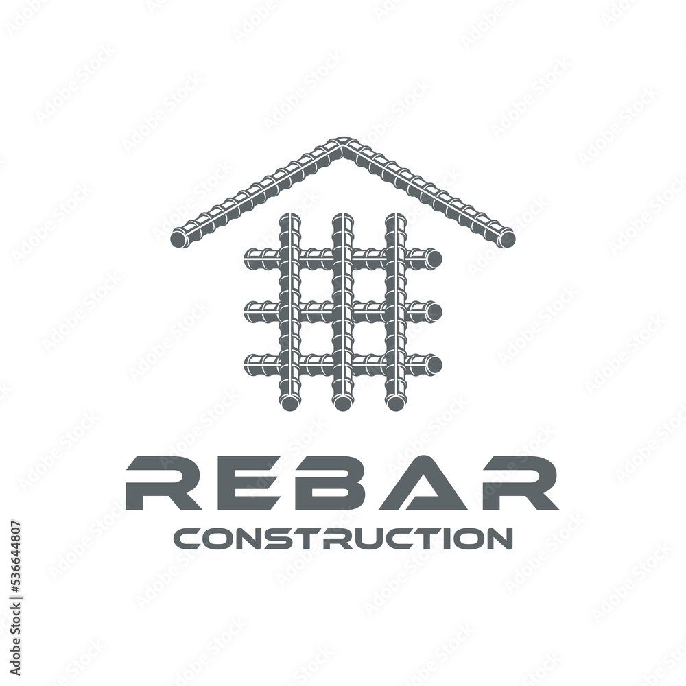 rebar concrete construction logo design vector for business real estate ...