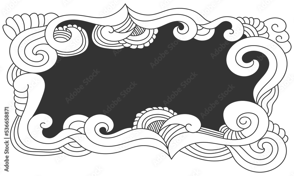 Abstract hand drawn frame, border with line art background. - Vector ...
