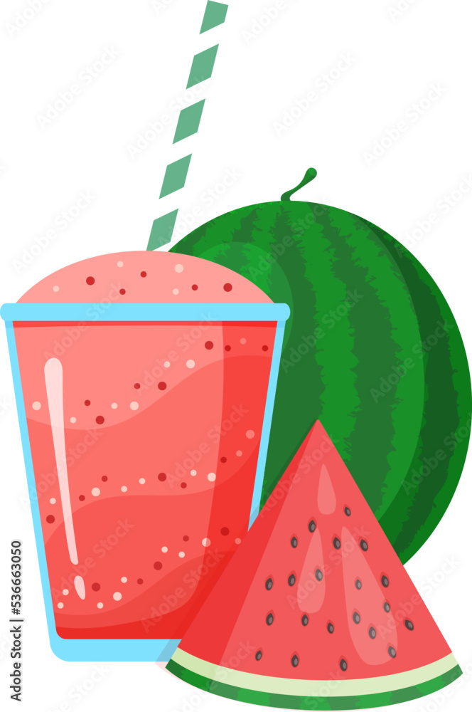 Fresh fruit smoothie shake cocktail vector illustration. Isolated on ...