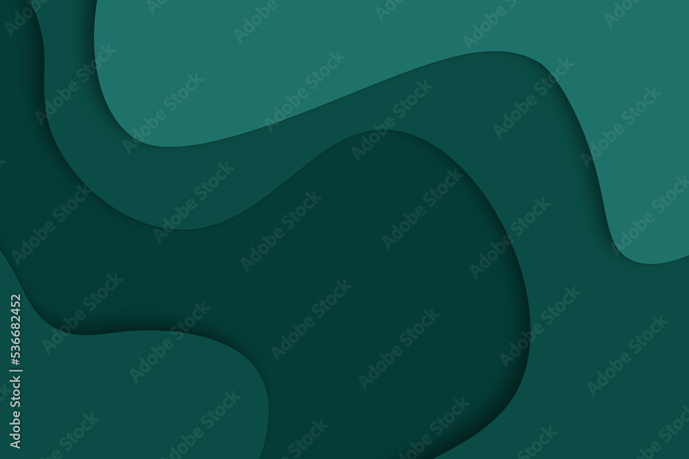 modern creative emerald green background with waves and blank space ...