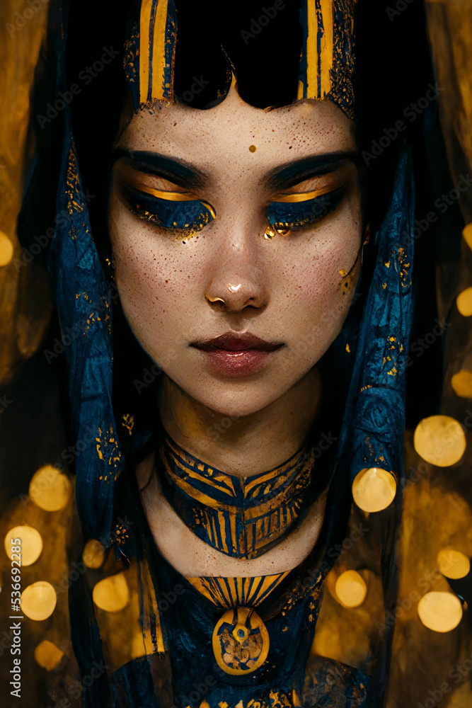 Portrait illustration of Cleopatra, queen of Egypt Stock Illustration ...