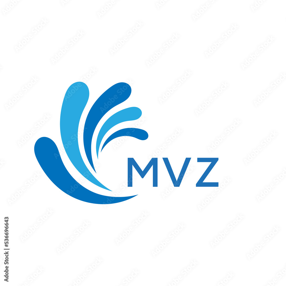 MVZ letter logo. MVZ Blue Image on transparent background. MVZ Monogram ...