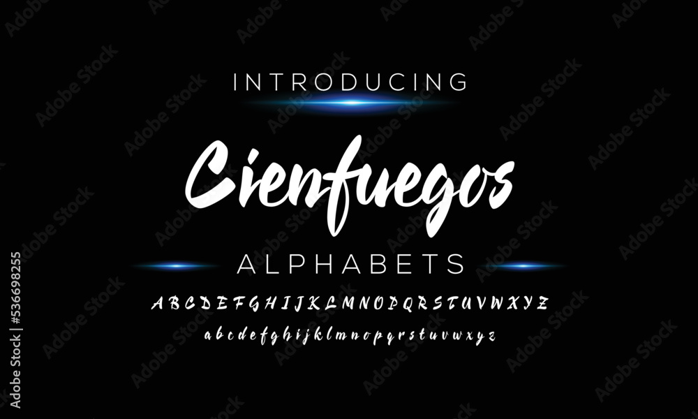 Script Font. Brush painted letters. Vector hand drawn alphabet Stock ...