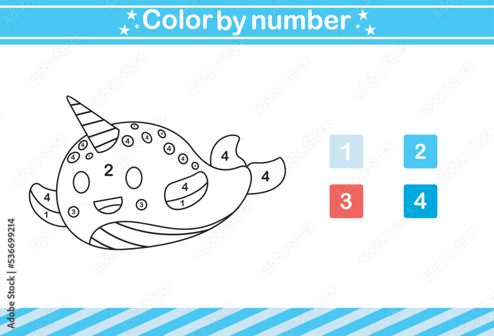 color by number of cute animal.Educational game suitable for kids and ...