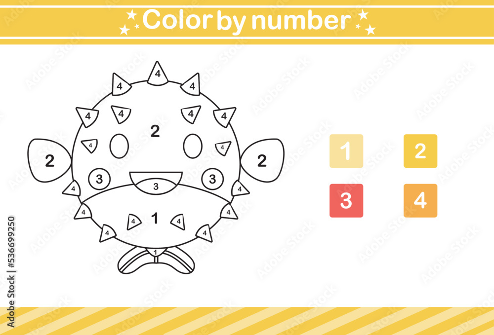 color by number of cute animal.Educational game suitable for kids and ...