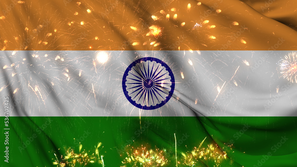India flag seamless animation with fireworks. Best stock of Indian flag ...