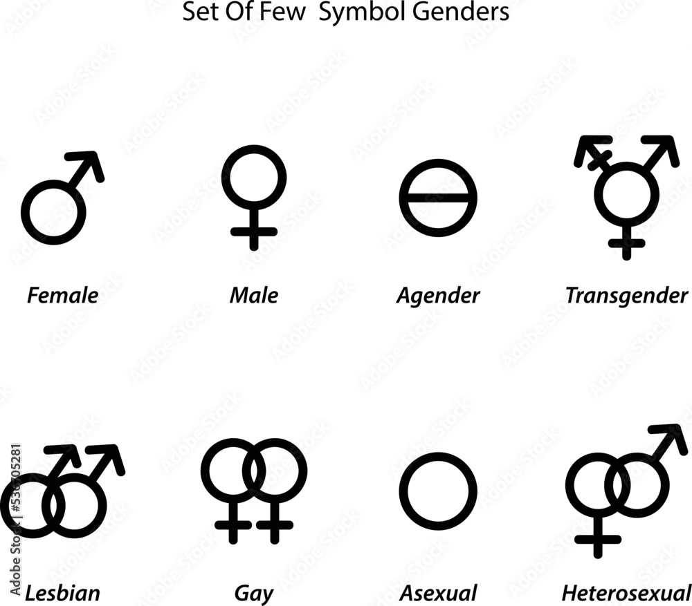 Female gender, male gender, gender sign or symbol. Simple symbol of ...