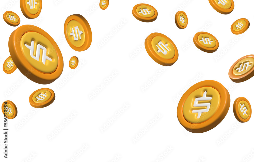 3D gold coins fall from the sky. PNG money, png coins. Explosion of ...
