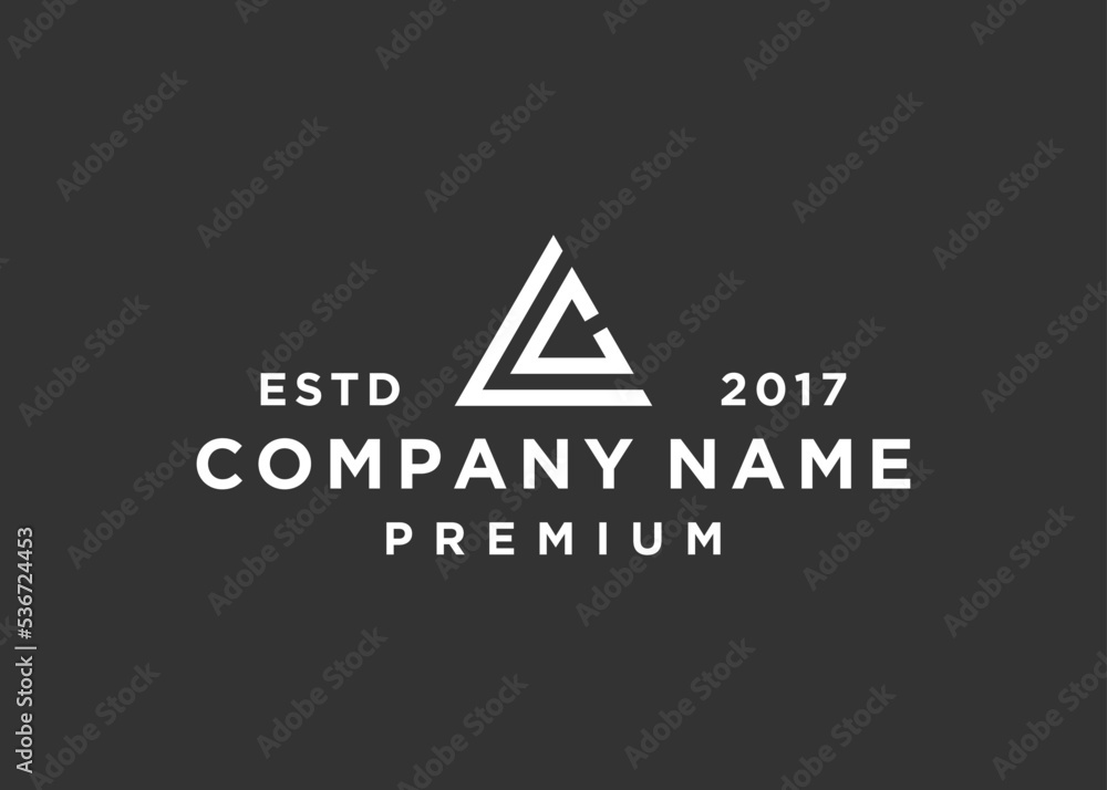 letter lc triangle logo design vector illustration template Stock ...