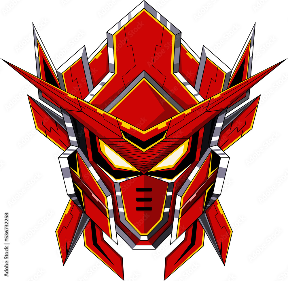 Red robot head mascot Stock Photo | Adobe Stock