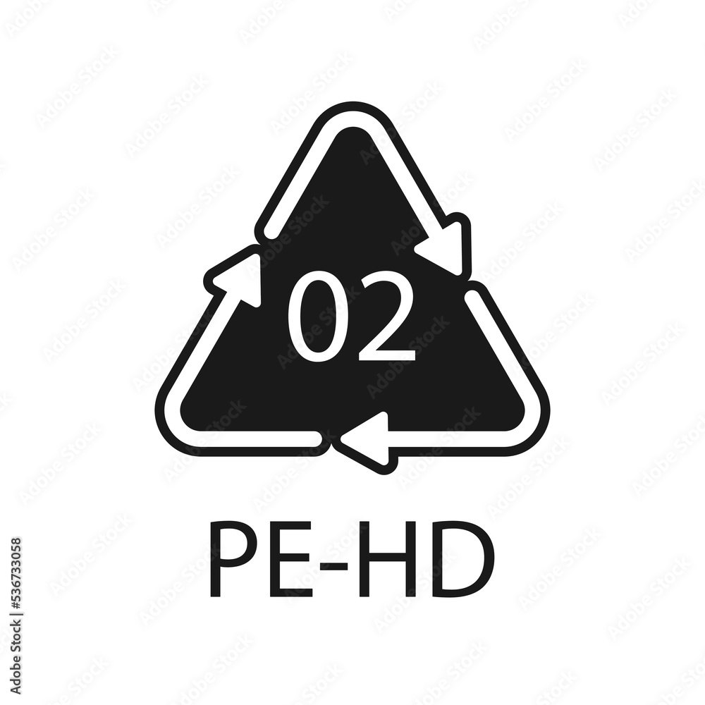 High-density Polyethylene 02 PE-HD Icon Symbol Stock Vector | Adobe Stock