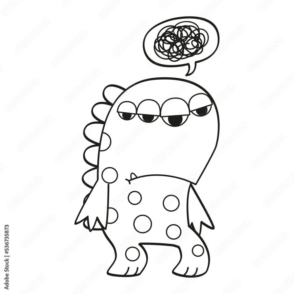 Bored monster clipart Stock Vector | Adobe Stock