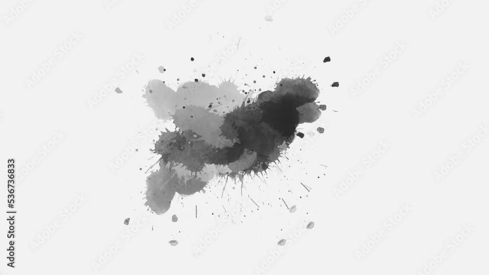 Vidéo Stock Ink Drops Transition on White Background. Ink splatters ...
