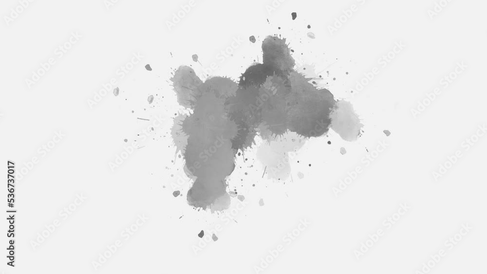Ink Drops Transition on White Background. Ink splatters transition ...