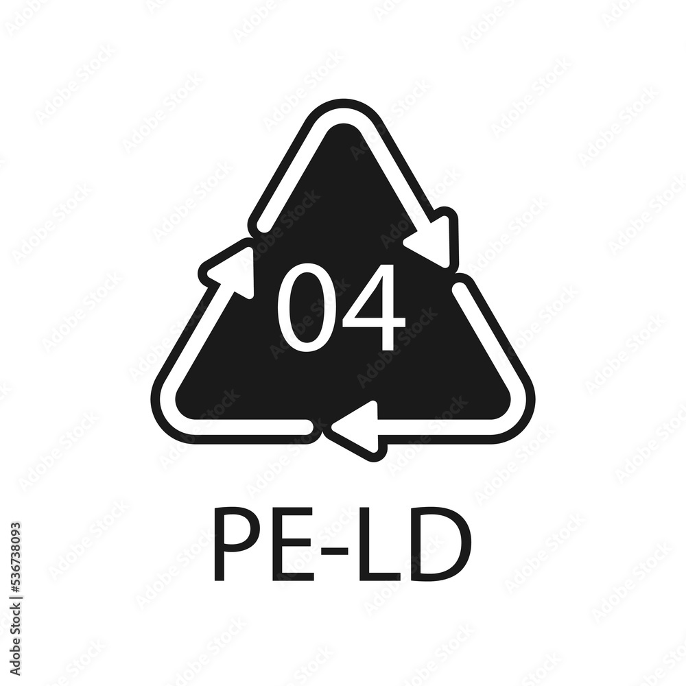 Vetor de PE-LD 04 recycling code symbol. Plastic recycling vector low ...