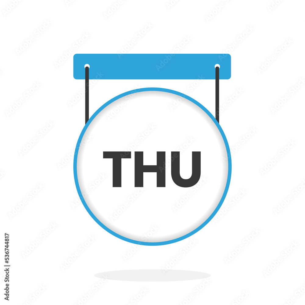Thursday calendar icon to do list, day of the week schedule work sign ...