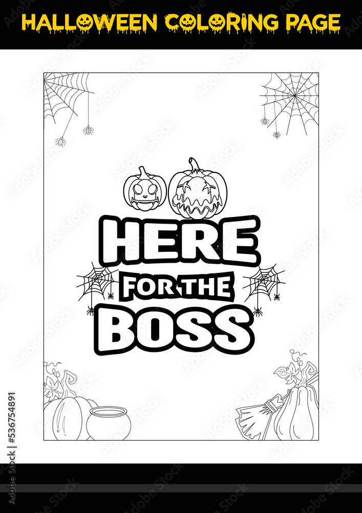 Halloween Quotes Coloring page. Halloween coloring page for kids. Stock ...