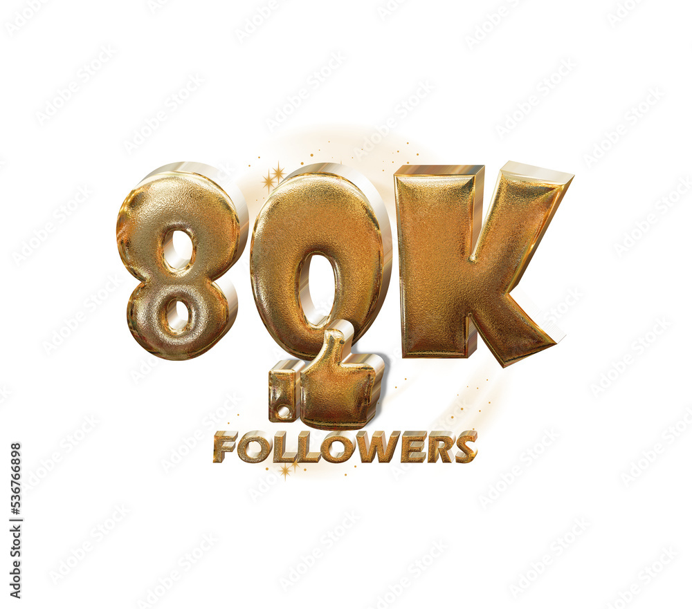 80k followers celebration banner for use on social media PNG Stock ...