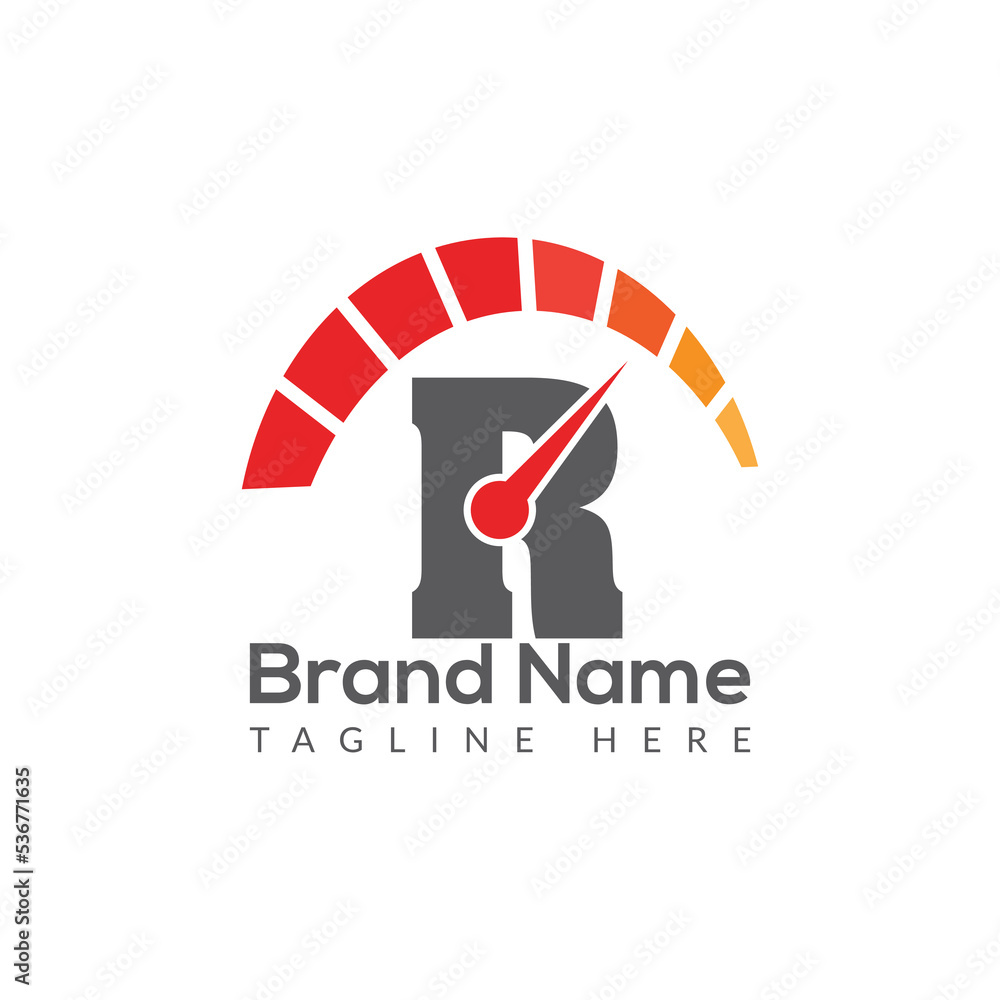 Speed Logo On Letter R Template. Speed On R Letter, Initial Speed Sign ...