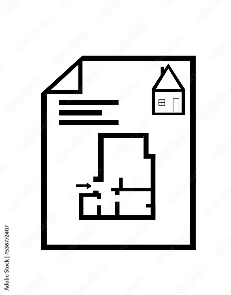 Icon. Icon floor plan. Example floor plan. House plan icon. Real estate ...