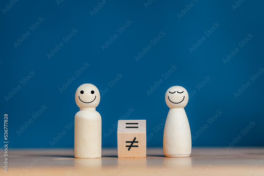 Human wooden gender equality. block wooden cube flip with symbol ...