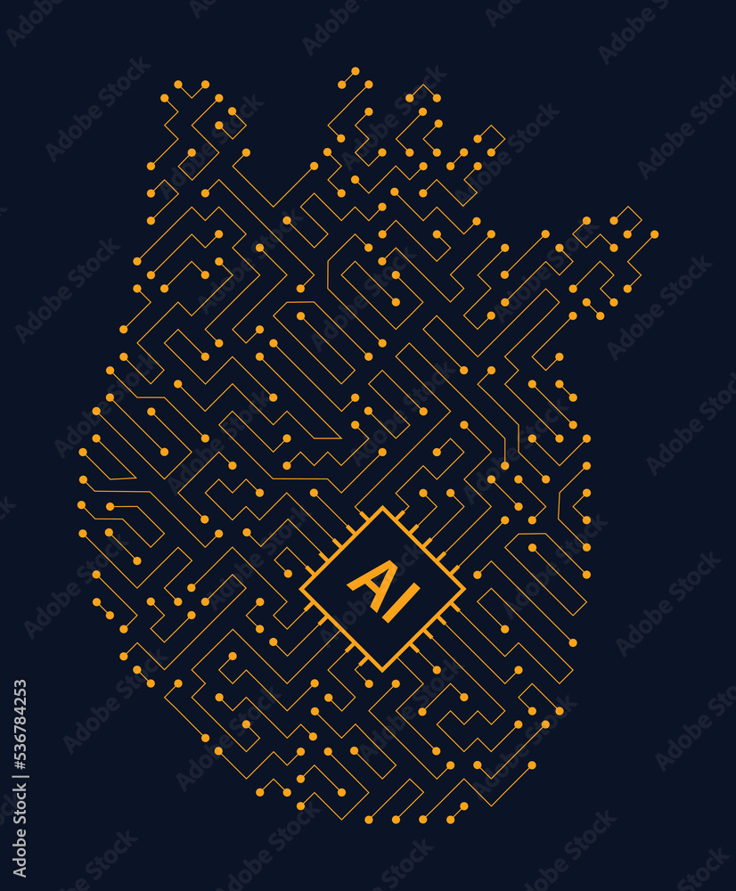 Golden Human heart circuit board. Golden Human heart technology ...
