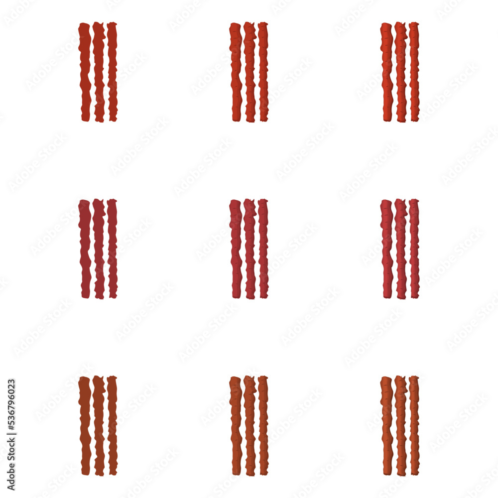 A vector drawn beef jerky illustration with various colors and amount ...