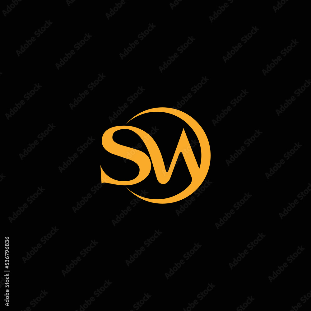Vetor de Alphabet SW letter S and W logo design, SW Creative Typography ...