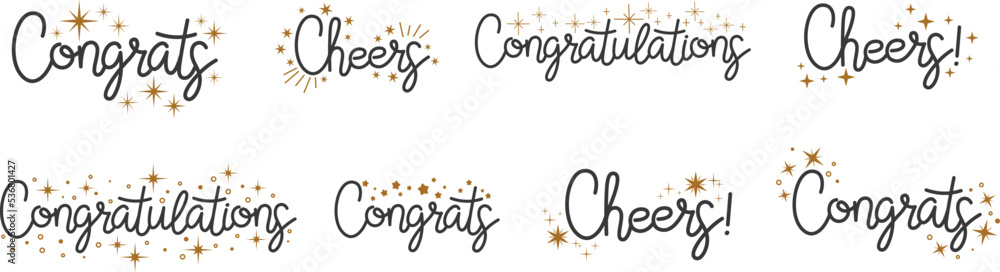 Congratulations typography lettering script. Congratulation business ...