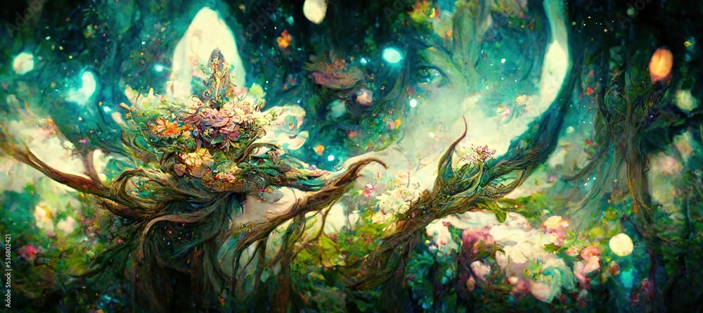 spirit of the forest. otherworld landscape. fantasy. concept art ...