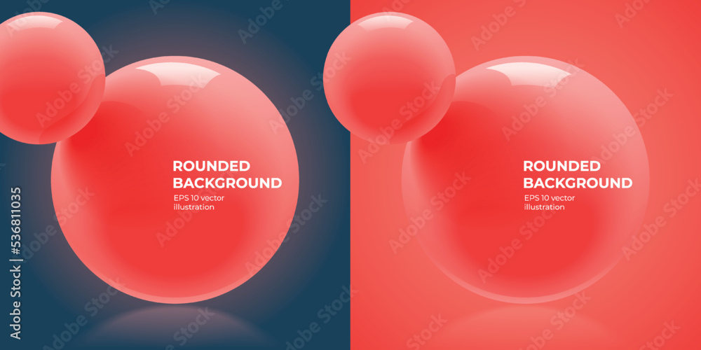 Pink banner background with rounded glossy shapes with subsurface ...