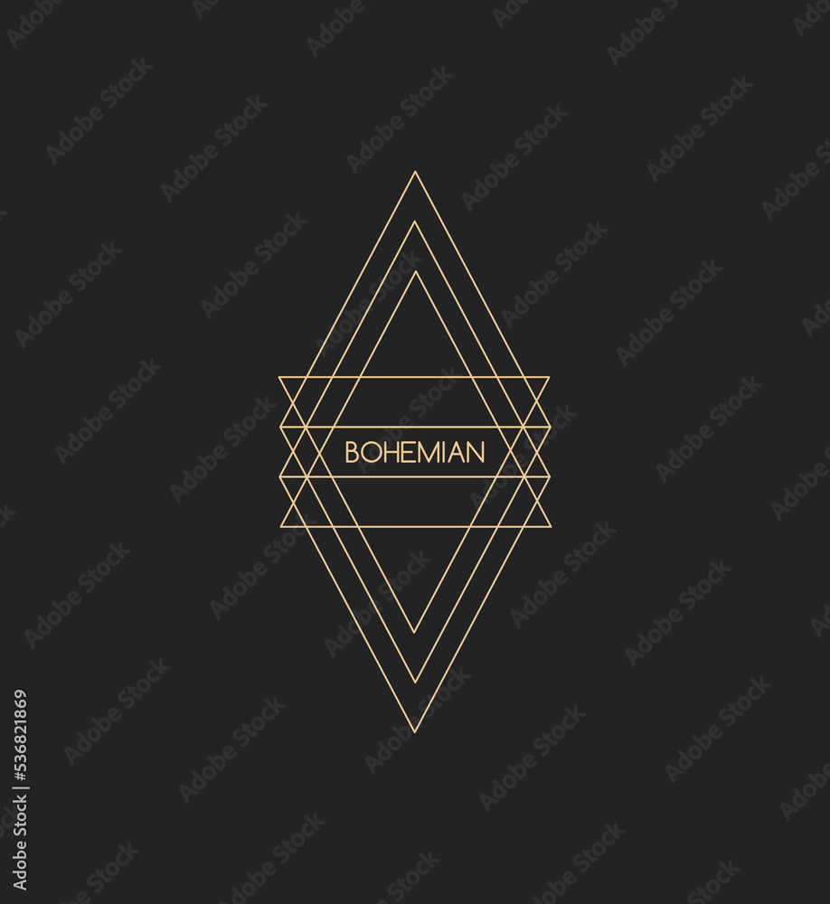 Logo in a modern style. Vector linear icon. Boho characters - moon logo ...