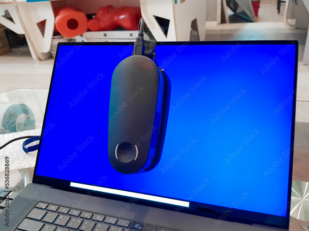 Calibration of laptop led blue screen,monitor color.Computer display ...