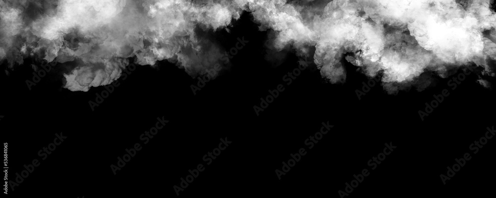 Cloud and smoke effect texture isolated on black background Stock ...