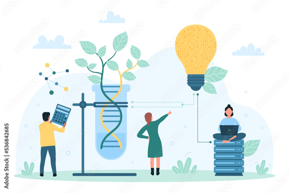 Innovation and science research in agriculture vector illustration ...