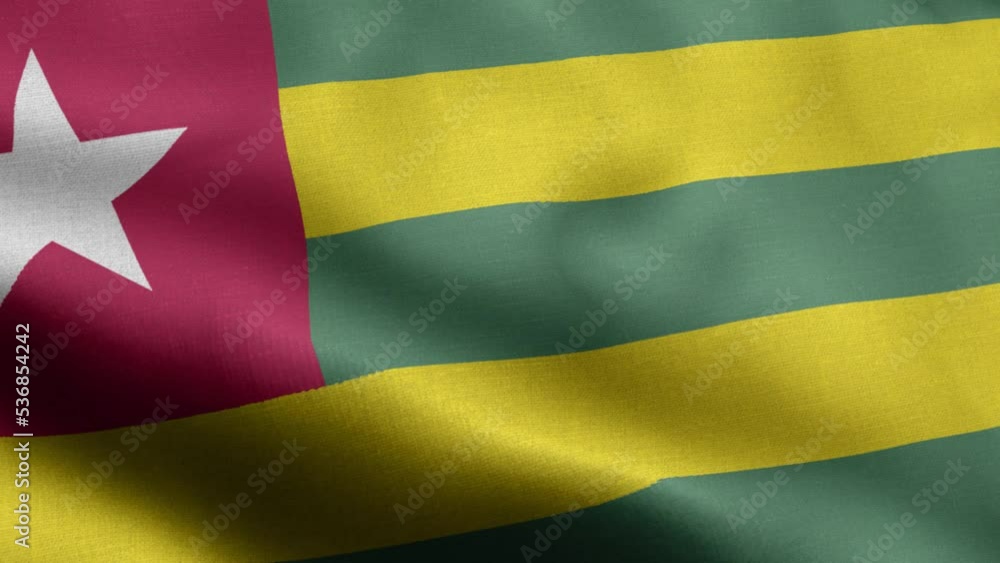 Flag Of Togo - Togo Flag High Detail - National flag Togo wave Pattern ...