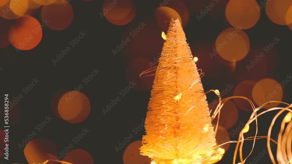 Christmas tree background with shining bokeh.Christmas and New Year ...