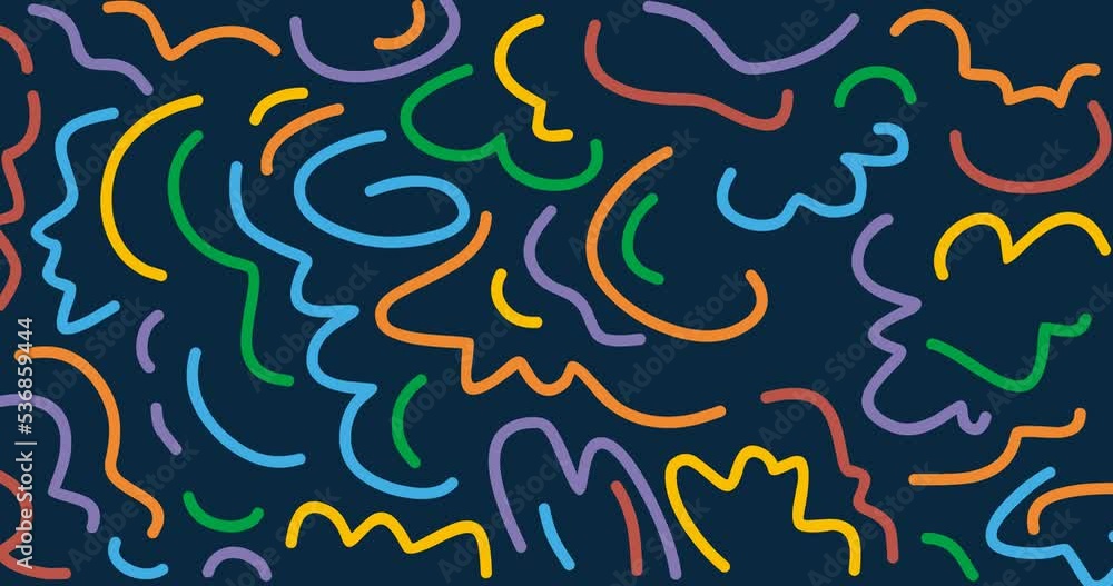 hand drawn colorful line doodle background animation Stock Video ...