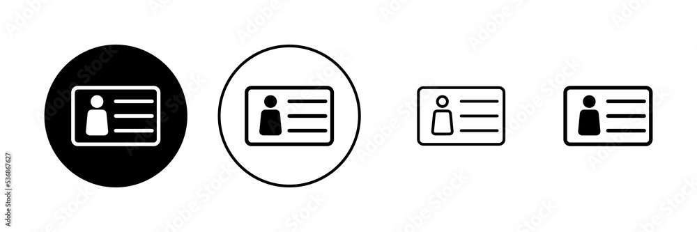 License icon vector. ID card icon. driver license, staff identification ...