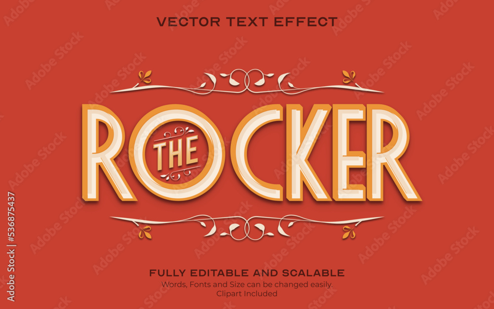 Rocker Text Effect. classic vintage 3d text effect Stock Vector | Adobe ...