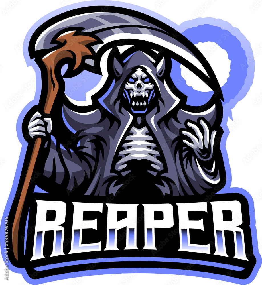 Skull reaper logo mascot Stock Illustration | Adobe Stock