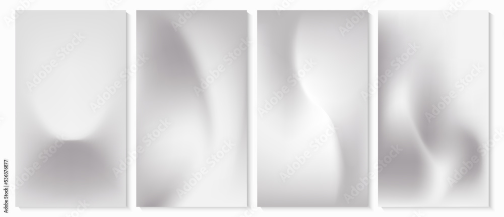 Vector set of mesh gradient backgrounds in silver or light gray ...
