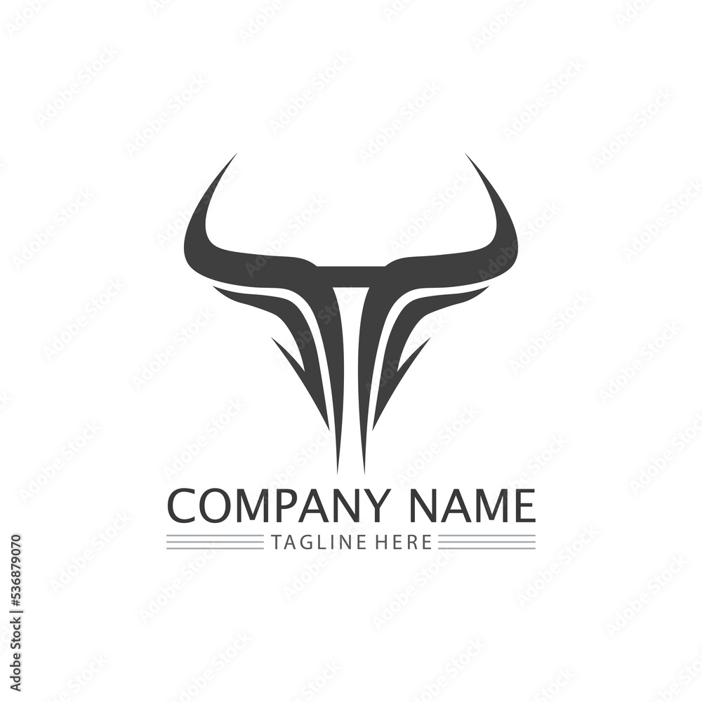 Bull horn logo and symbol template icons app Stock Vector | Adobe Stock