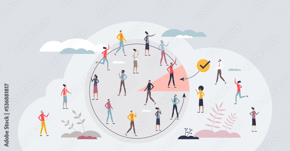 Audiences as part of crowd group with specific focus tiny person ...