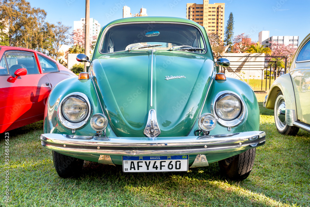 Vehicle Volkswagen Fusca (beetle) 1972 on display at vintage car show ...