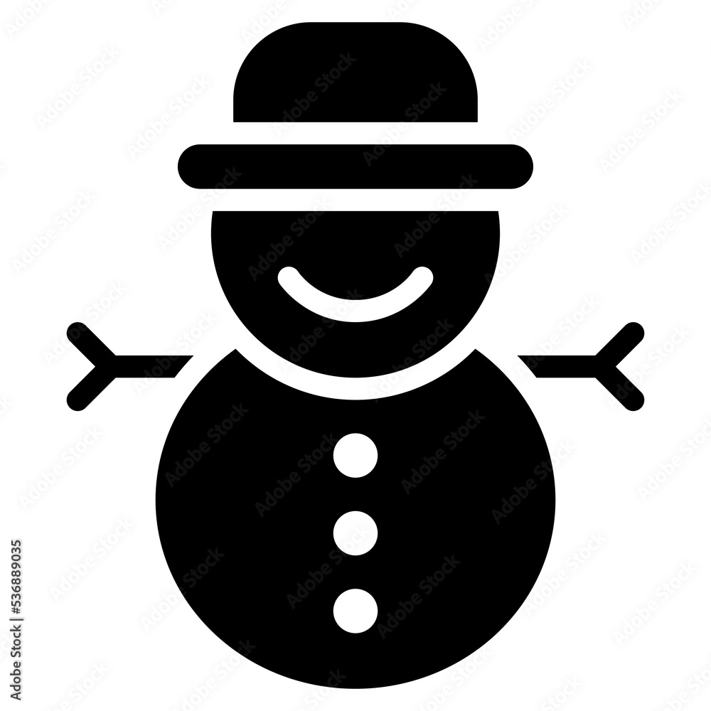 snowman icon with solid line style. Suitable for website design, logo ...